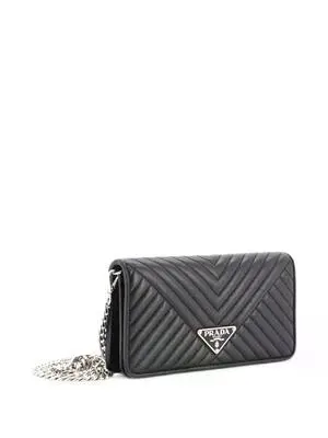 Prada Diagramme Quilted Leather Wallet On Chain Small Shoulder Bag