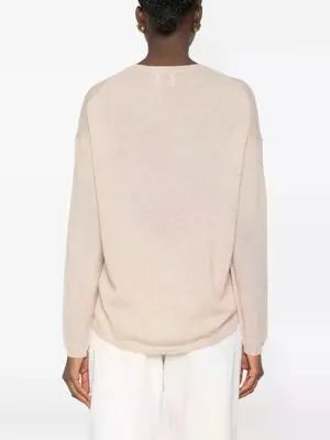 ALLUDE Crew-neck Drop-shoulder Sweater