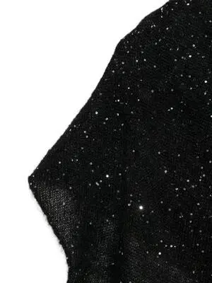NUDE Sequin-embellished Mohair Scarf - Black