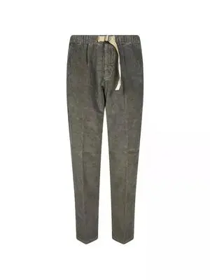 WHITE SAND Belted Corduroy Trousers - Grey