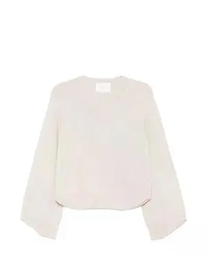 VANISE Curved-hem Sweater - Neutrals