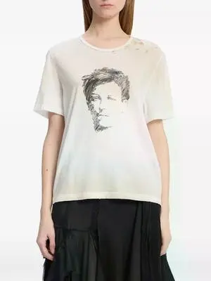 ANN DEMEULEMEESTER Distressed T-shirt - Neutrals