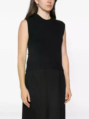 Eric Bompard Sleeveless Ribbed-trim Sweater