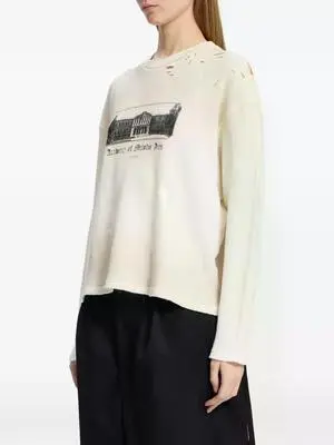 ANN DEMEULEMEESTER Distressed Long-sleeve T-shirt
