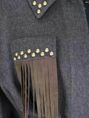 P.a.r.o.s.h Stud Embellished Fringe Military Jacket