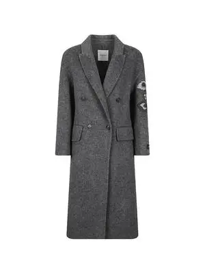 ERMANNO FIRENZE Floral-patch Double-breasted Coat
