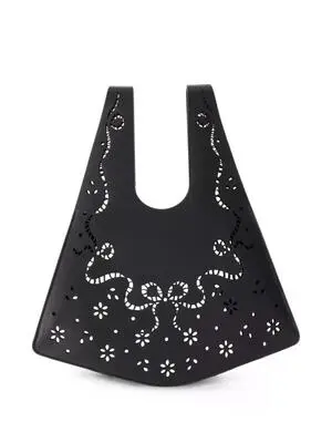 Simone Rocha Mini Laser-cut Shopper Tote Bag - Black