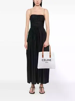 Celine 2019 Small Canvas Logo Print Horizontal Cabas Tote Bag