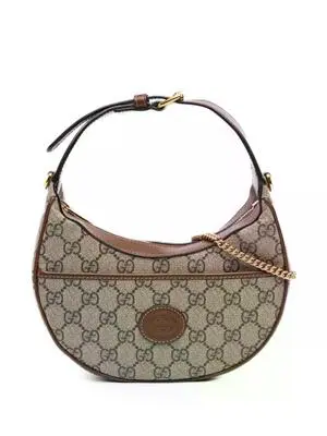 Gucci 2016-2026 Mini Gg Supreme Half Moon Bag Satchel - Neutrals