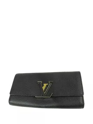 LOUIS VUITTON 2019 Taurillon Capucines Wallet Long Wallets - Black