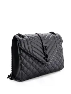 Saint Laurent Mixed Matelassé Leather Monogram Envelope Medium Shoulder Bag