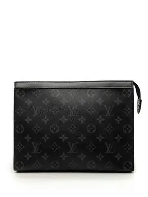 LOUIS VUITTON Monogram Eclipse Pochette Voyage Mm Clutch Bag - Black