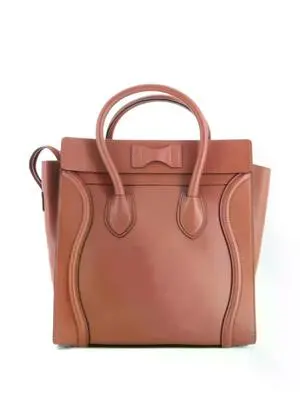 Celine Luggage Bag Smooth Leather Mini Tote Bag - Brown