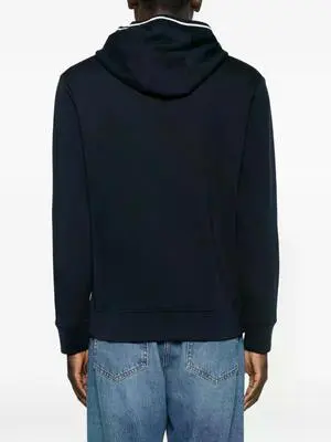 Paul & Shark Logo-embroidered Contrast-trim Hoodie - Blue