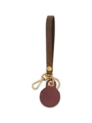 Etro Paisley Print Logo Debossed Keyring - Brown