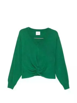 NUDE Twist-detail V-neck Sweater - Green