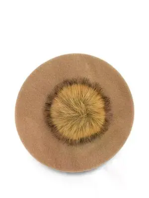 Borsalino Logo-plaque Pom-pom Beret - Neutrals