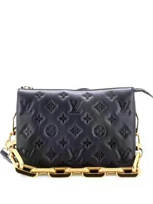 LOUIS VUITTON Coussin Bag Monogram Embossed Lambskin Bb Crossbody Bag - Black