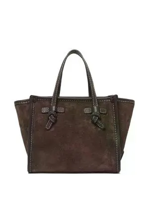 GIANNI CHIARINI Mini Miss Marcella Knot-detail Tote Bag - Brown