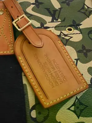 LOUIS VUITTON 2008 Takashi Murakami Monogramouflage Keepall Bandouliere 55 Satchel - Green