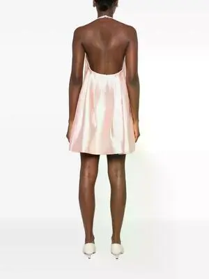 SELF-PORTRAIT Satin Halterneck Mini Dress