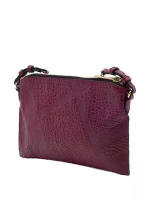 Burberry Grain Check Embossed Leather Peyton Cross Body Bag - Red
