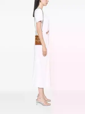 Fendi Mini Patent And Canvas Sunshine Shopper Tote Satchel - Brown