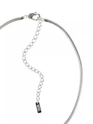 DIESEL® Ring-pendant Snake-chain Necklace - Silver