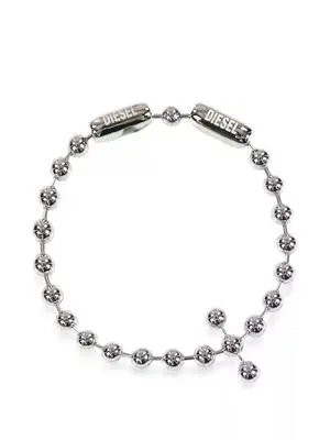 DIESEL® Cross Motif Ball Chain Bracelet - Silver