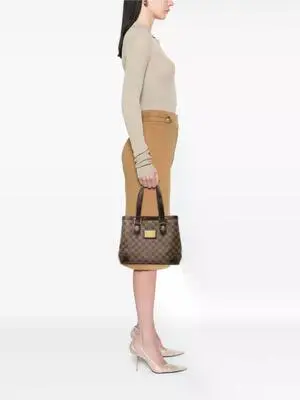 LOUIS VUITTON 2002 Damier Ebene Hampstead Pm Tote Bag - Brown
