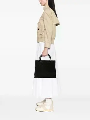Gucci Gg Nylon Bamboo Handbag