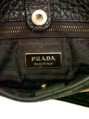 Prada Printed Canvas And Leather Tote Bag