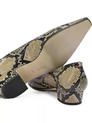 AeydĒ Rory Snake-effect Leather Pumps