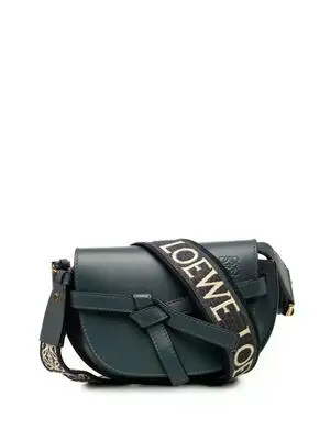 Loewe 2022 Mini Soft Calfskin Gate Dual Bag Crossbody Bag - Blue