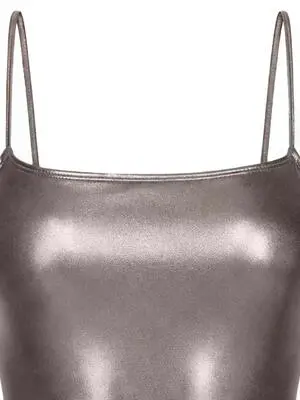 GOTTEX Metallic-effect Square-neck Swimsuit - Grey