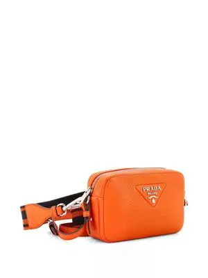 Prada Flou Camera Vitello Daino Small Cross Body Bag - Orange