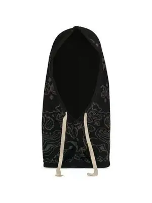 JUN/NAKAYAMA Paisley-print Drawstring Balaclava - Black