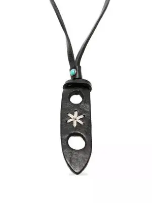 ERALDO Flower-embroidered Leather Glasses Necklace - Black