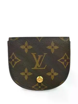 LOUIS VUITTON 2004 Monogram Porte Monnaie Gousset Coin Case - Brown