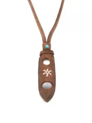 ERALDO Embroidered Leather Eyewear Necklace - Brown