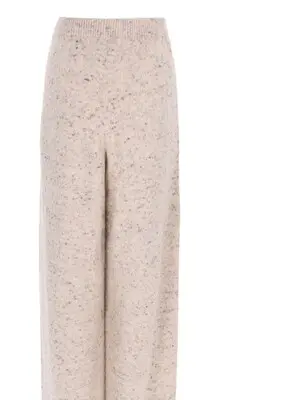 Fabiana Filippi Wool Blend Wide Leg Trousers - Beige