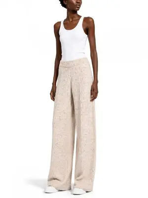 Fabiana Filippi Wool Blend Wide Leg Trousers - Beige