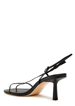 Studio Amelia Cross Front 70 Leather Sandals - Black