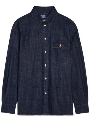 Polo Ralph Lauren Logo-embroidered Denim Shirt - Navy