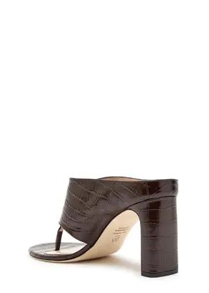 STUART WEITZMAN Babette 85 Crocodile-effect Leather Sandals