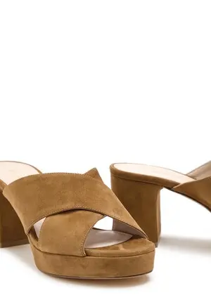 STUART WEITZMAN Dayna 80 Suede Platform Sandals