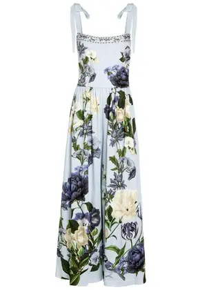 Alice + Olivia Rosalee Floral-print Wide-leg Jumpsuit