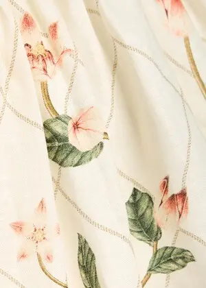Agua Bendita Lima Floral-print Linen Maxi Dress