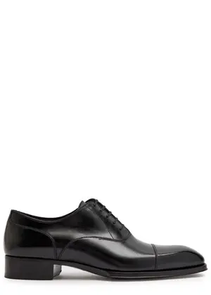 TOM FORD Elkan Leather Oxford Shoes - Black