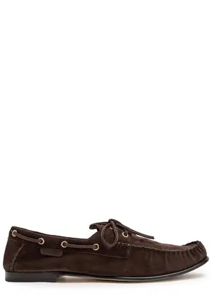 TOM FORD Theo Suede Boat Shoes - Brown